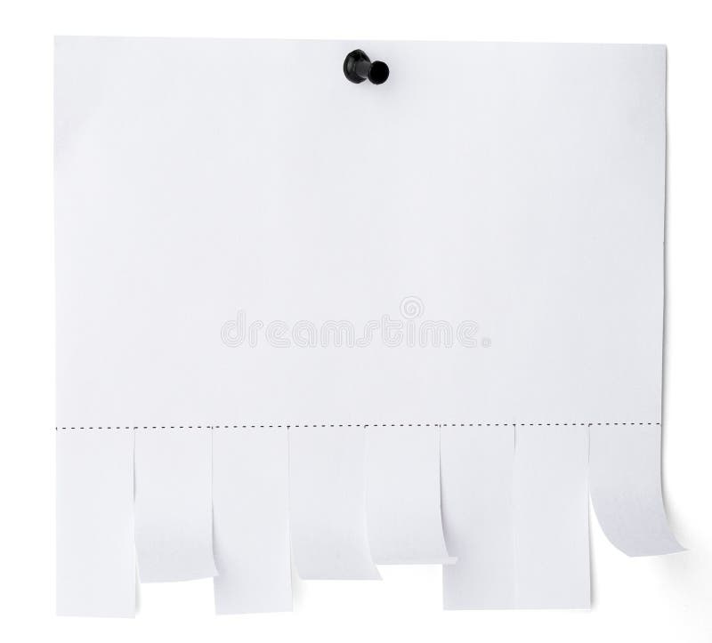 Tear Off Paper Notice on White Wall Stock Photo - Image of announce ...