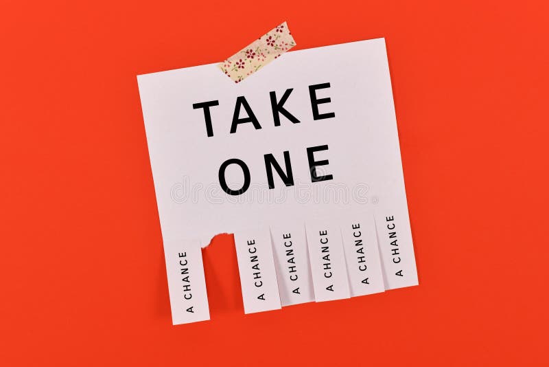 Tear-off Stub Note with Text `Take a Chance` Stock Image - Image of ...