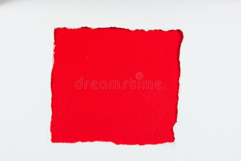 Tear Red Paper Pieces of Paper on White Stock Photo - Image of torn ...