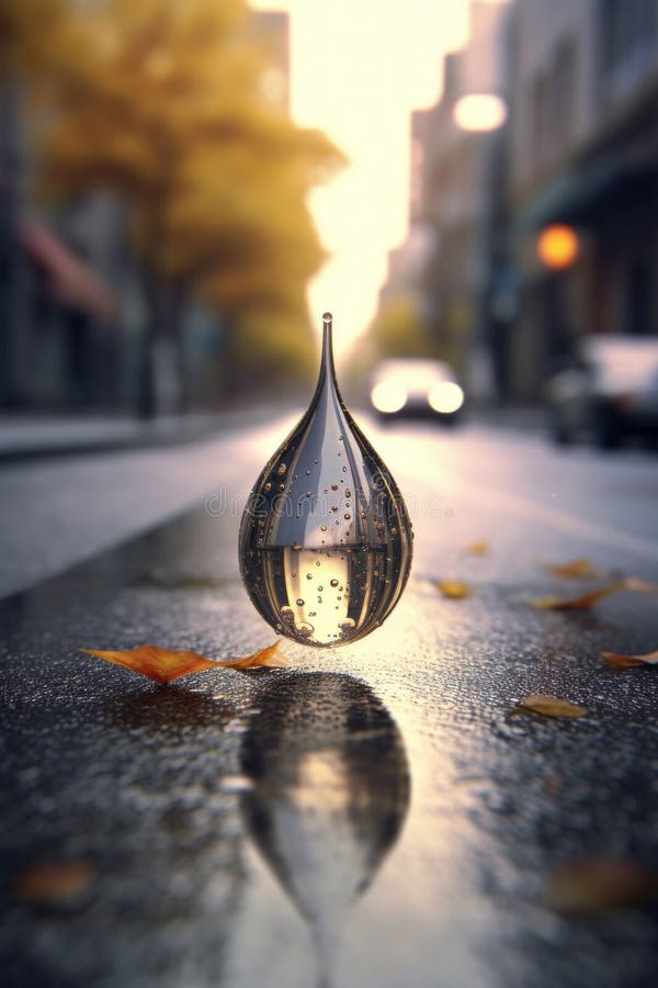 A Tear Shaped Object Sitting on the Side of a Road. Generative AI Image ...