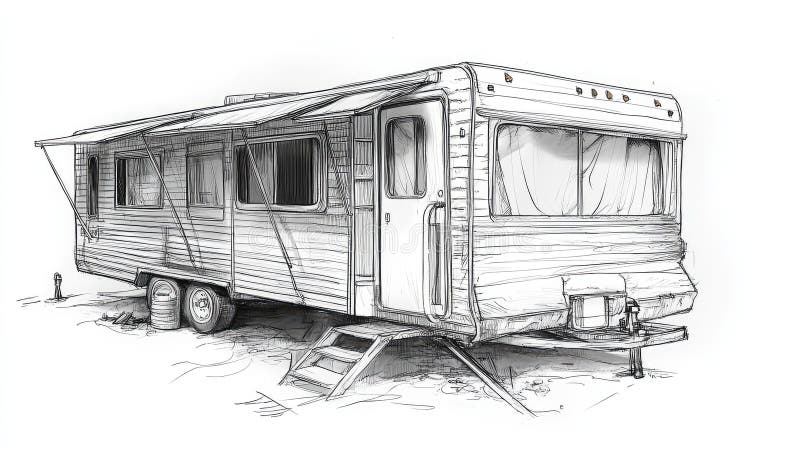 Teardown Disassembling Mobile Home Stock Illustration - Illustration of ...