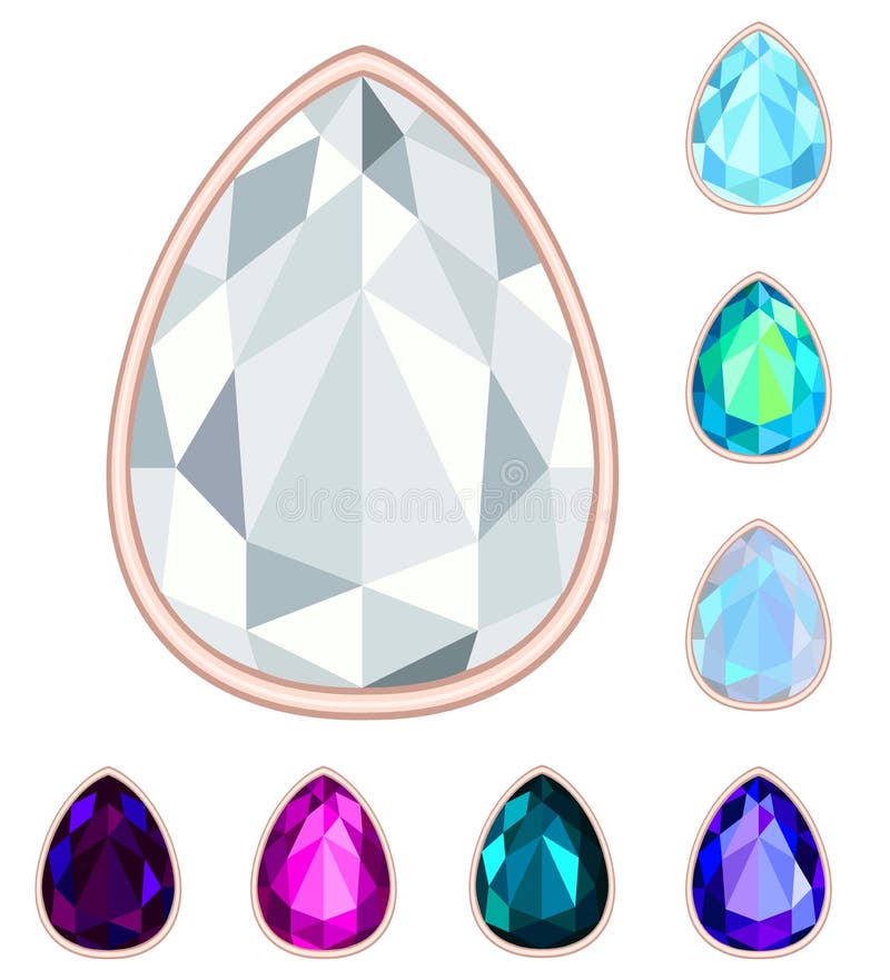 Teardrop gemstone set stock vector. Illustration of light - 39675284