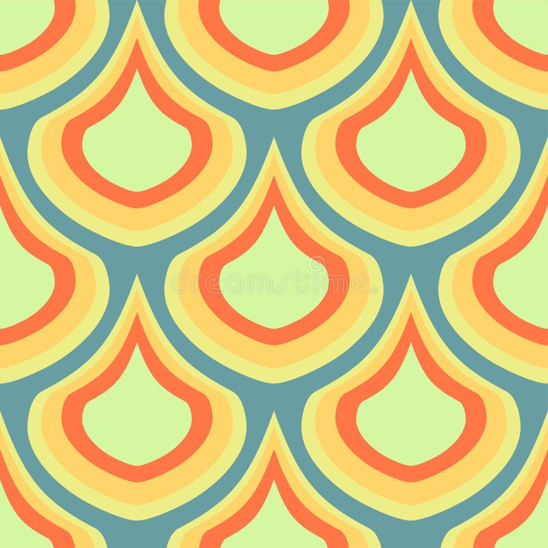 Teardrop Geometric Pattern in Red, Blue and Orange Stock Vector ...