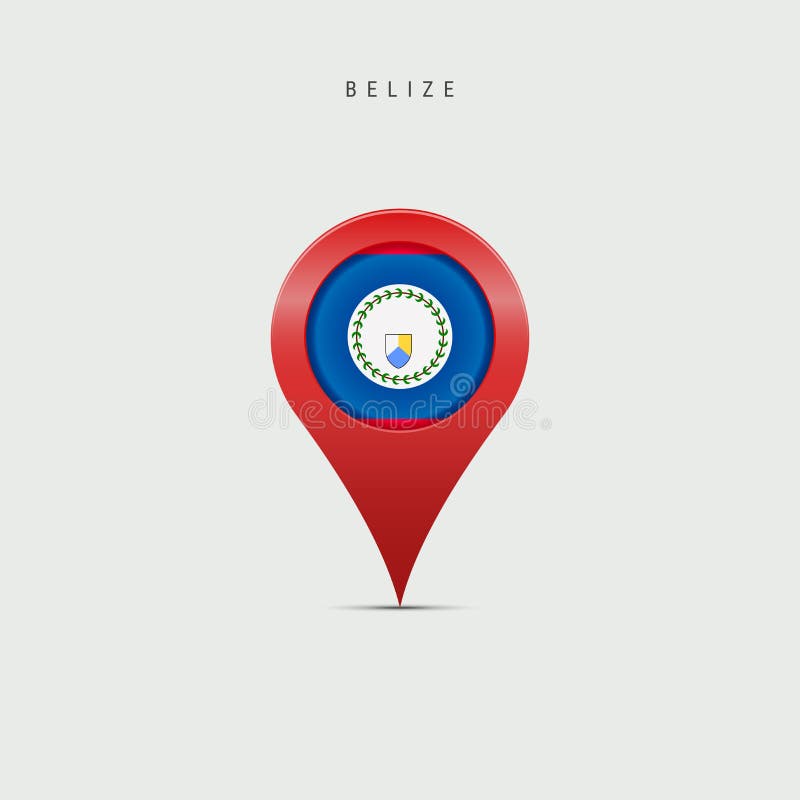 Teardrop Map Marker with Flag of Belize. 3D Vector Illustration Stock ...