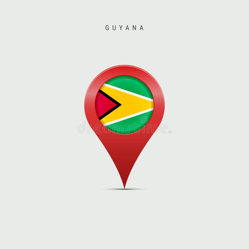Teardrop Map Marker with Flag of Guyana. 3D Vector Illustration Stock ...