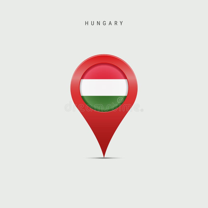 Teardrop Map Marker with Flag of Hungary. 3D Vector Illustration Stock ...