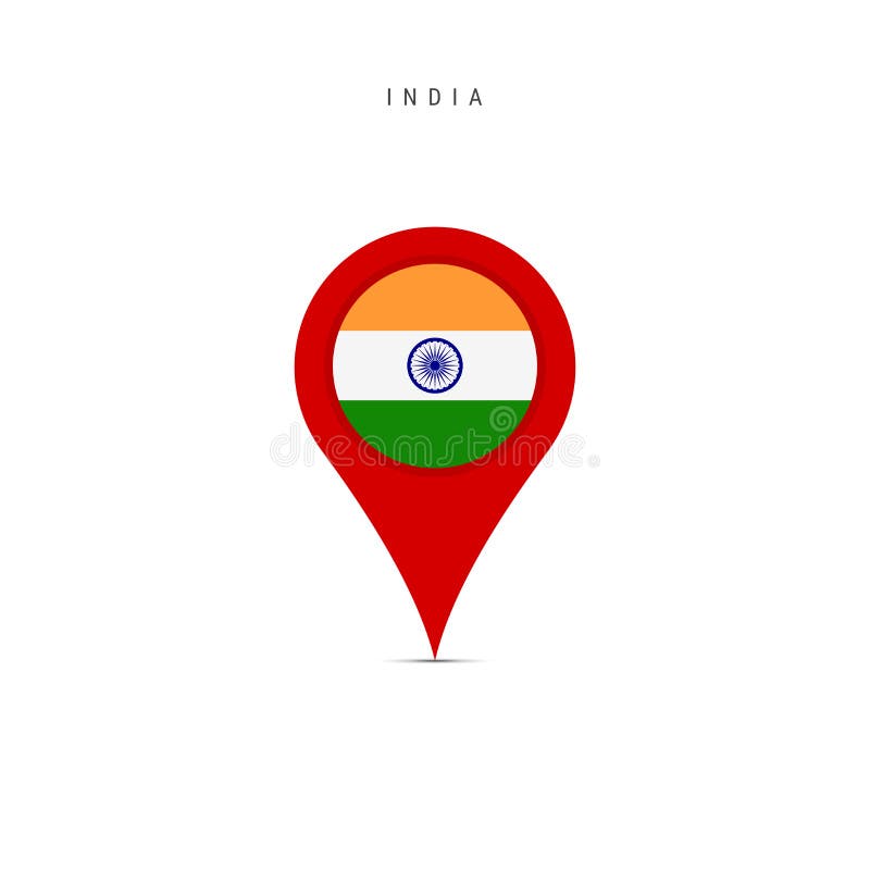 Teardrop Map Marker with Flag of India. Flat Vector Illustration ...