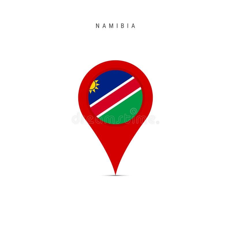 Teardrop Map Marker With Flag Of Namibia Flat Vector Illustration