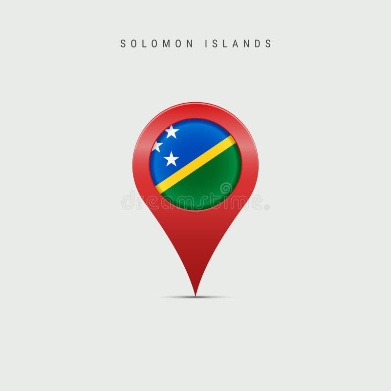 Teardrop Map Marker With Flag Of Solomon Islands 3d Vector