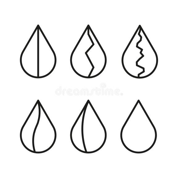 Teardrop Shape Outlines. Abstract Liquid Elements. Minimal Vector Forms ...
