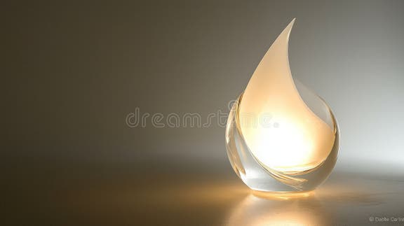 A Teardrop Shaped Glass Lamp with a Soft Glow Stock Image - Image of ...