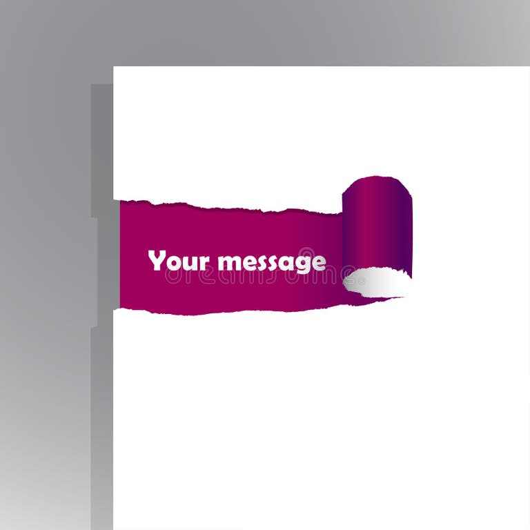 Teared paper with text. stock vector. Illustration of rolled - 17538119