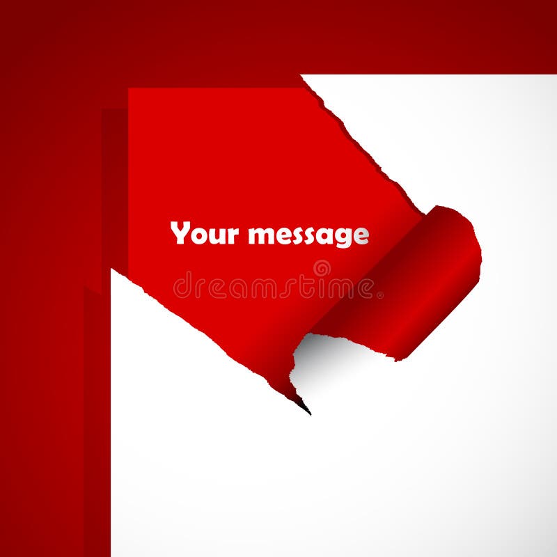 Teared paper with text. stock vector. Illustration of note - 17538139