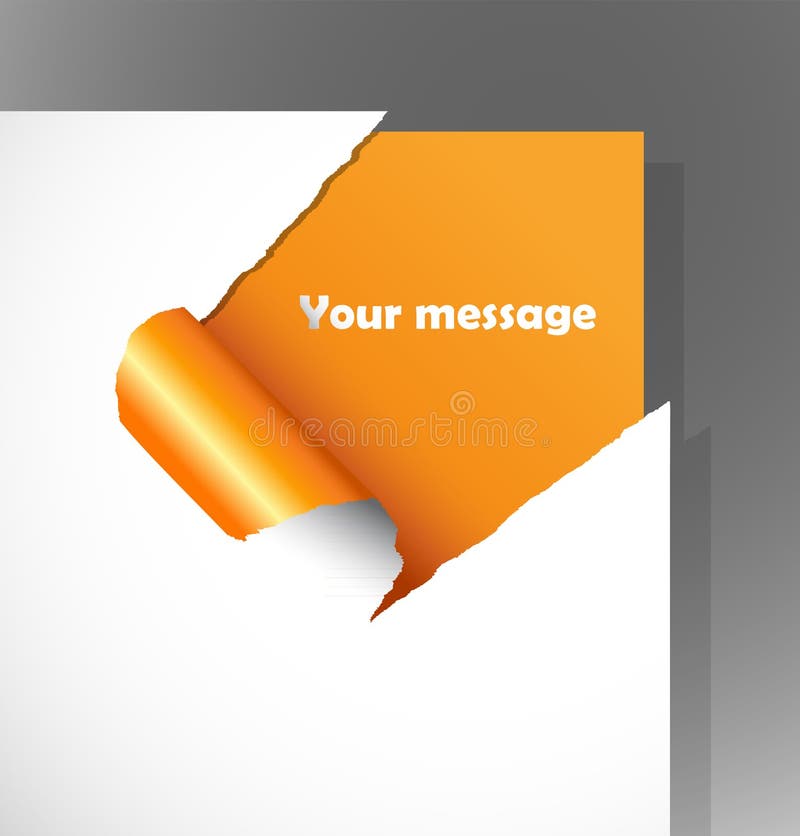 Teared Paper with Text in the Corner. Stock Vector - Illustration of ...