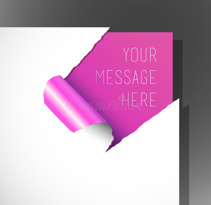 Teared Paper with Text in the Corner. Stock Vector - Illustration of ...