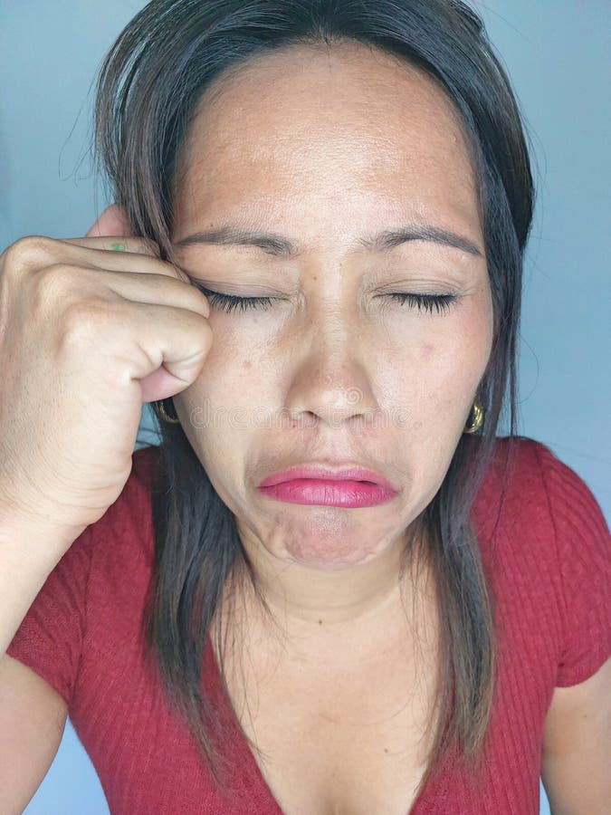 A Tearful Attractive Asian Person Isolated Stock Photo - Image of good ...