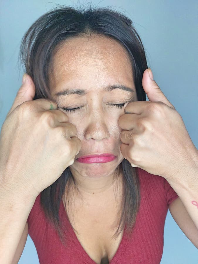 A Tearful Diverse Adult Female Isolated Stock Image - Image of person ...