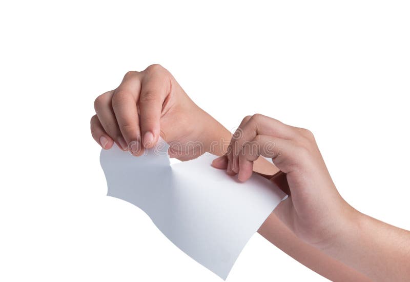 Tearing A Paper Frame Hole With Red Background Stock Photo - Image of ...