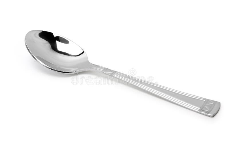 Silver Teaspoon Side View Isolated with Path Stock Photo - Image of ...