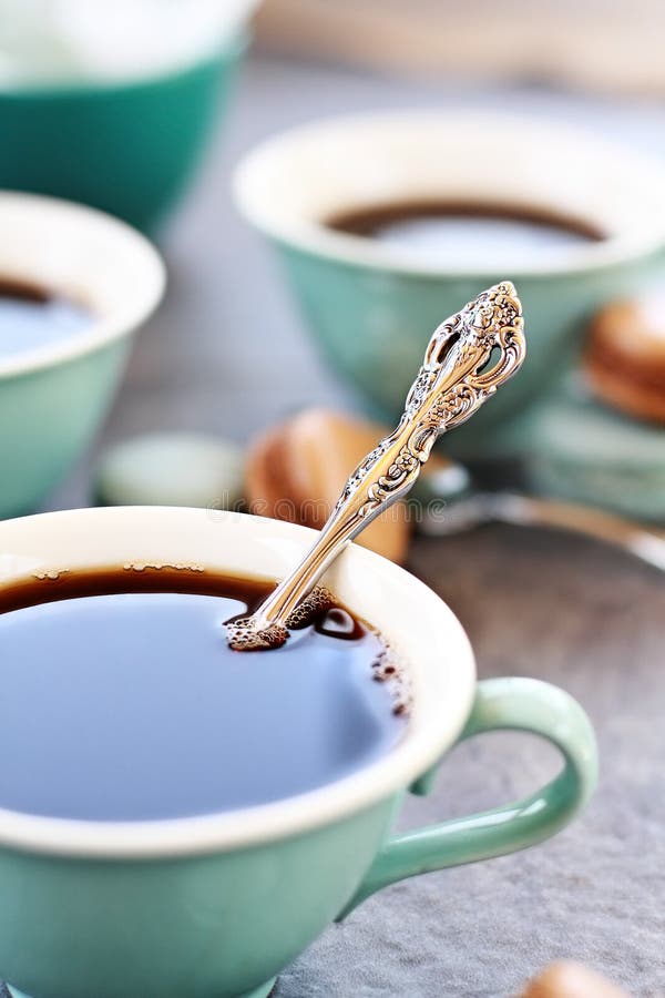 Teaspoon and Coffee stock photo. Image of aromatic, shot - 65417528