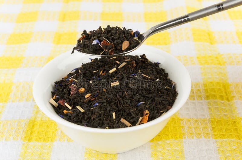 Teaspoon with dry tea stock image. Image of studio, spoon - 51642599