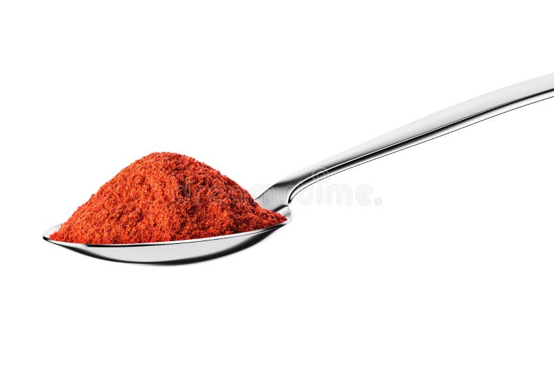 Teaspoon with Ground Red Pepper Isolated on White Stock Photo - Image ...