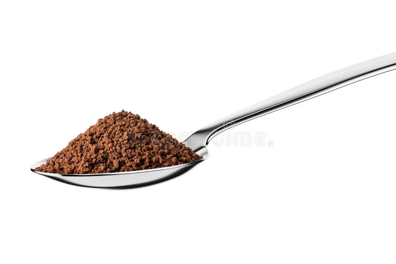 Teaspoon with Instant Granulated Coffee Isolated on White Stock Photo ...