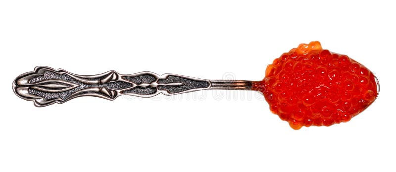 Teaspoon with red caviar stock photo. Image of ingredient - 64587258