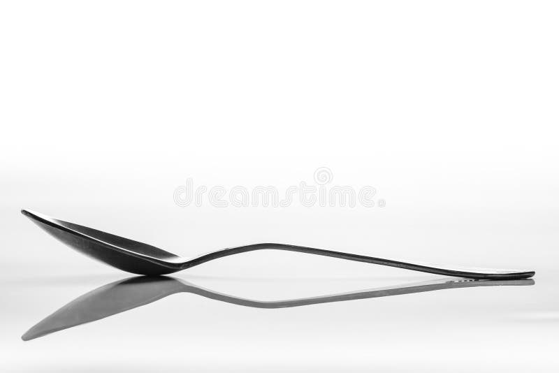 Teaspoon Side View with Reflection Isolated on White Background Stock ...
