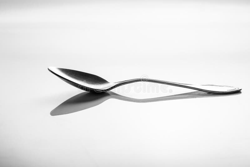 Teaspoon Side View with Reflection Isolated on White Background Stock ...