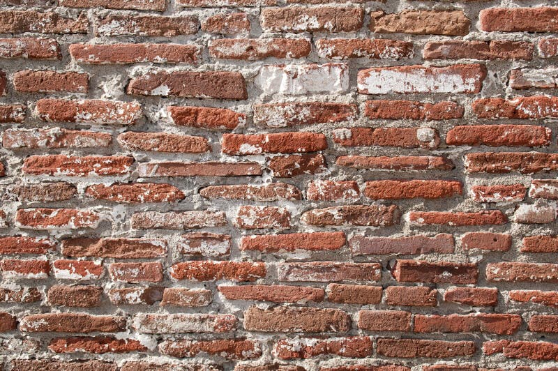 Old Worn Down Brick Wall stock image. Image of clay, peeling - 19826519