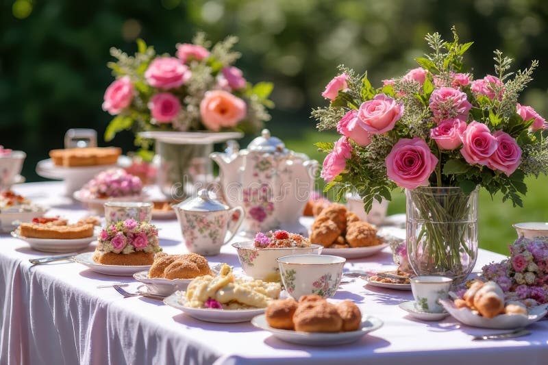 Teatime Reflection stock illustration. Illustration of treats - 376825263