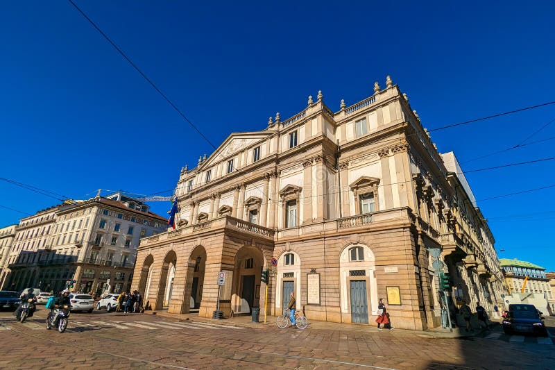 Milan Scala, Italy editorial stock image. Image of vehicle - 277430249