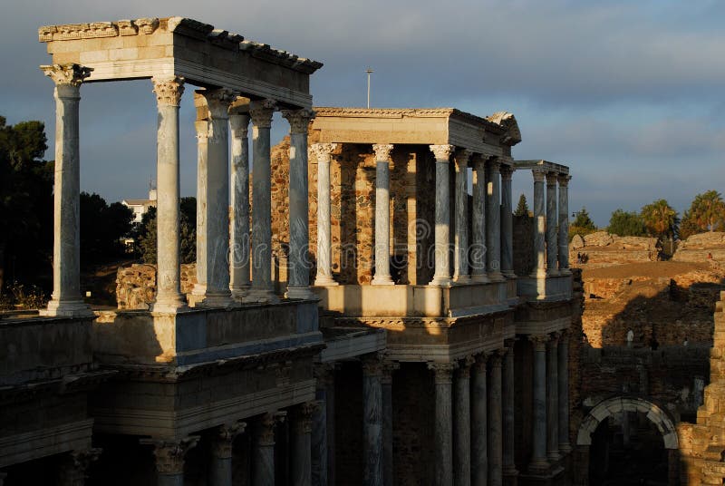 Teatro di Merida, Spagna fotografia stock. Immagine di mondo - 32746456