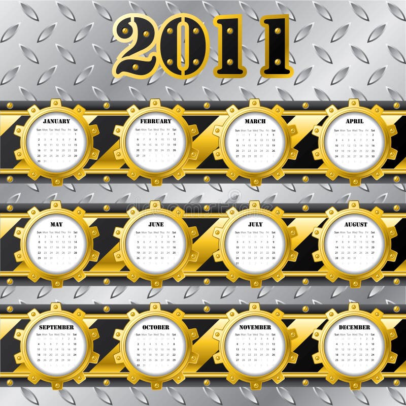 Tech 2011 calendar stock vector. Illustration of greetings - 15930487