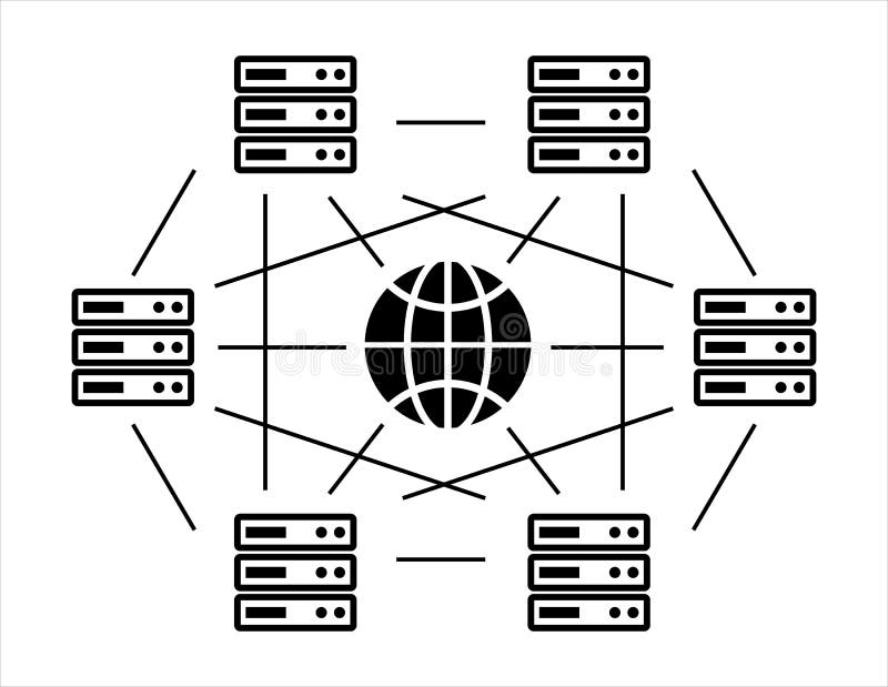 P2p Server Global Online Network Design. Stock Vector - Illustration of ...