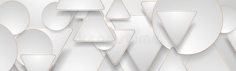 Tech Abstract Golden Grey Background with Triangles and Circles Stock ...