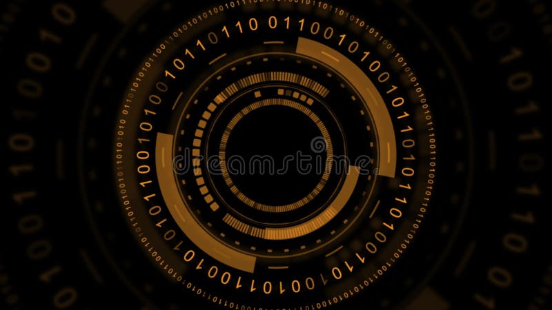 Tech Abstract Motion Background with UI Circular Elements and Binary Code Stock Footage - Video ...