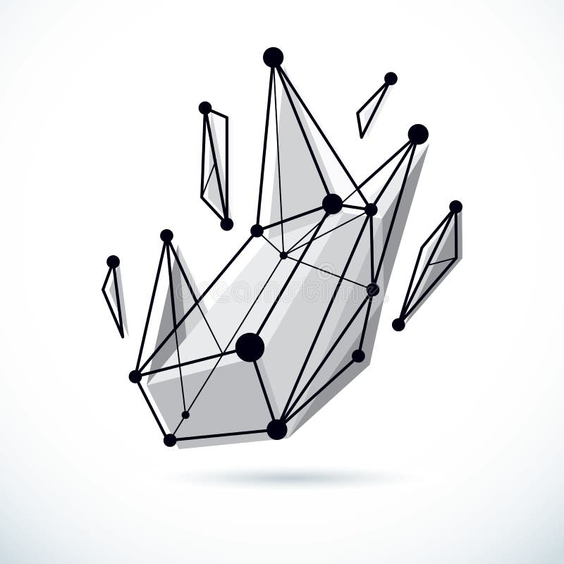 Tech Abstract Shape, Vector Polygonal Figure. Communication Tech Stock ...