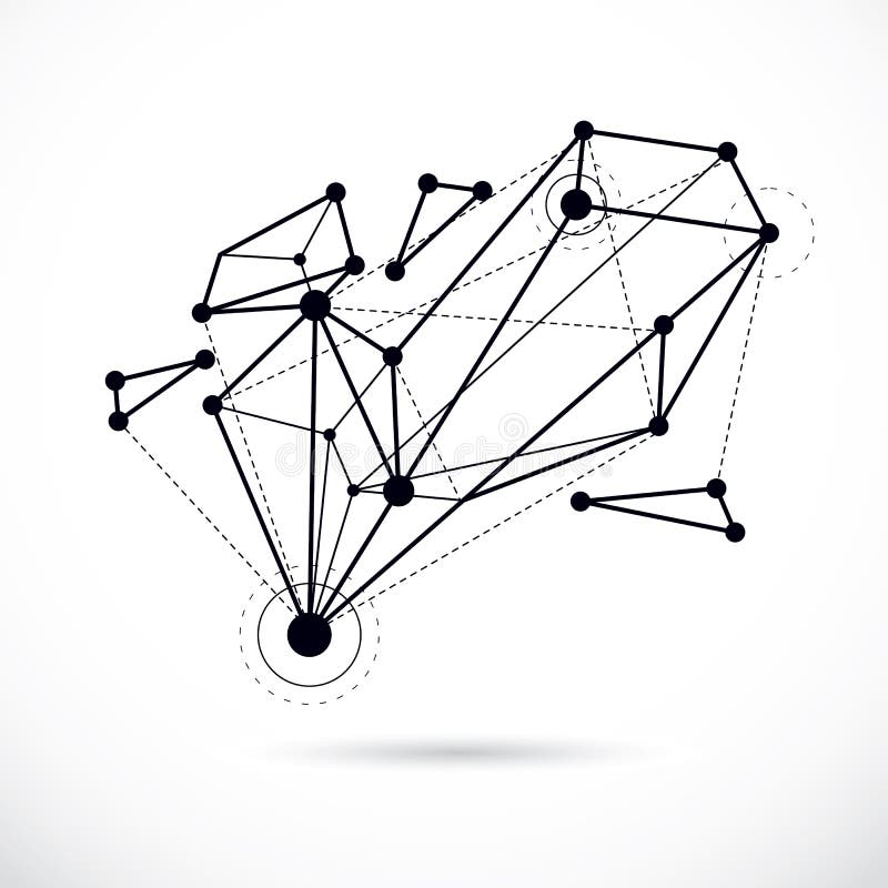 Tech Abstract Shape, Vector Polygonal Figure. Communication Tech Stock ...