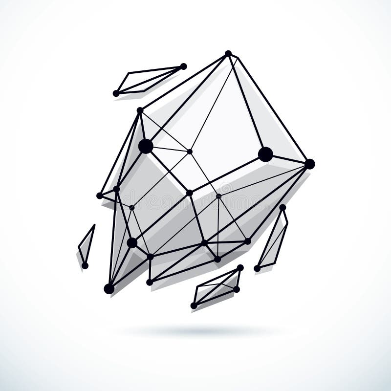 Tech Abstract Shape, Vector Polygonal Figure. Communication Tech Stock ...
