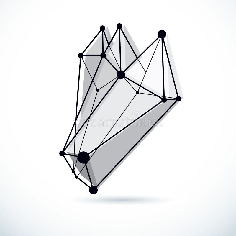 Tech Abstract Shape, Vector Polygonal Figure. Communication ...
