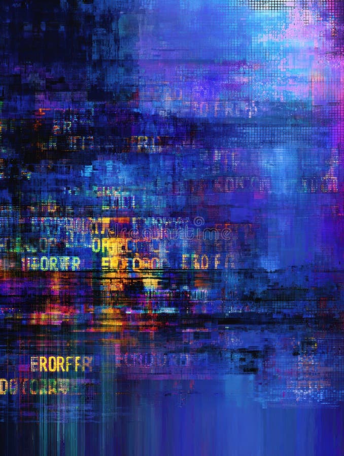 Tech Abstract Wallpaper Featuring Blended ERROR Words and a Top Third ...