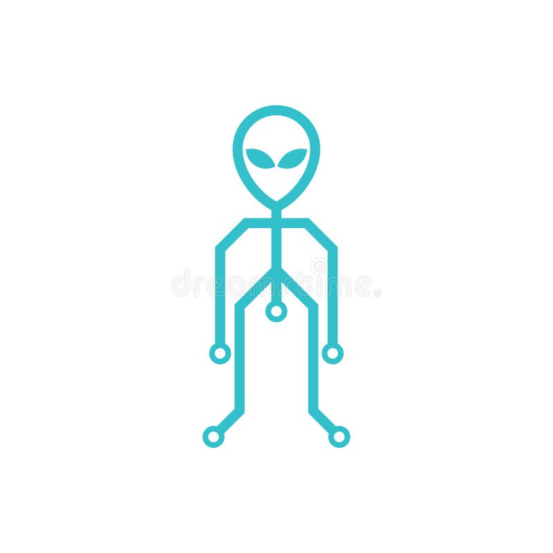 Tech Alien Logo Design Vector Illustration, Alien Design Template Stock ...