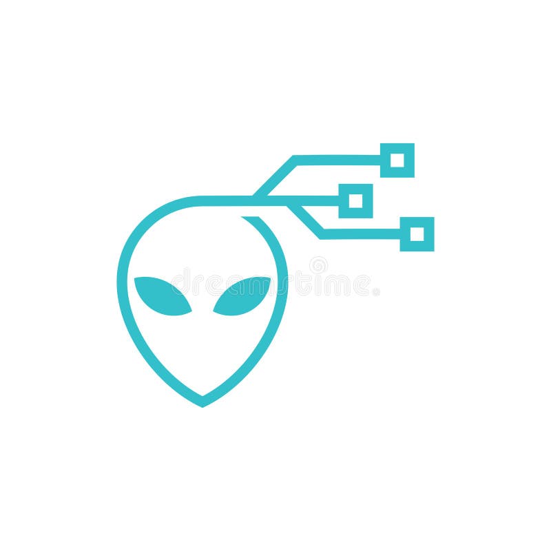 Tech Alien Logo Design Vector Illustration, Alien Design Template Stock ...