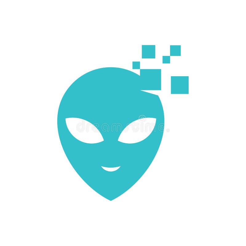 Tech Alien Logo Design Vector Illustration, Alien Design Template Stock ...