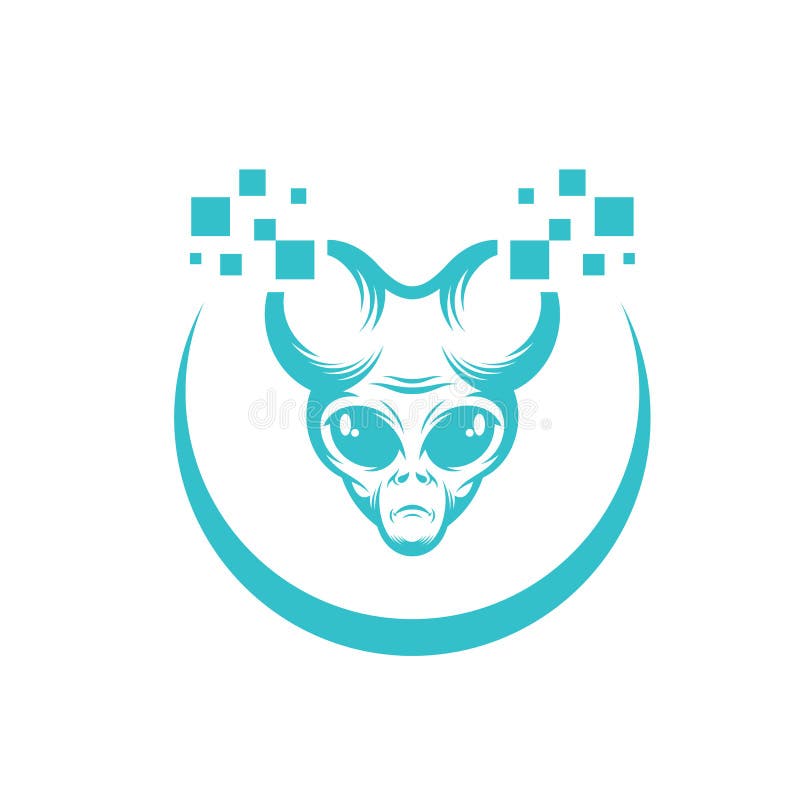 Tech Alien Logo Design Vector Illustration, Alien Design Template Stock ...