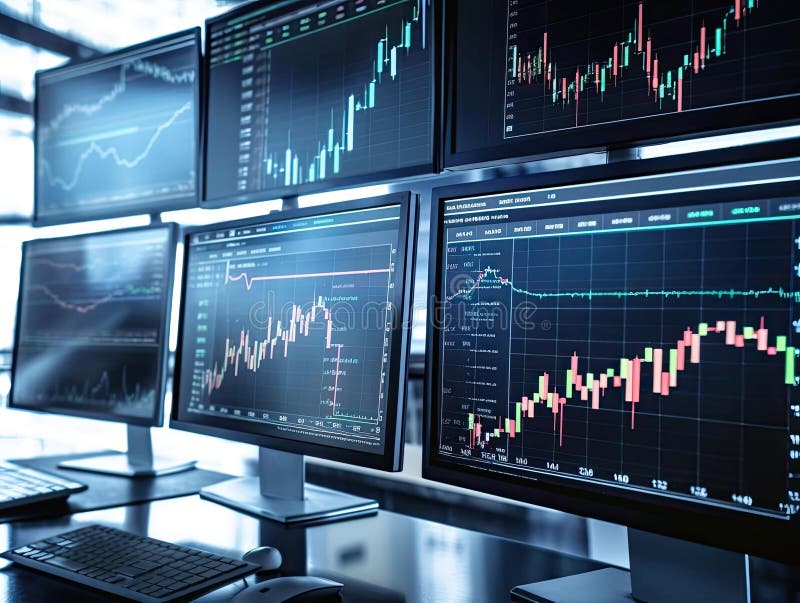 Tech Analytics Screen Showcase Stock Illustration - Illustration of ...