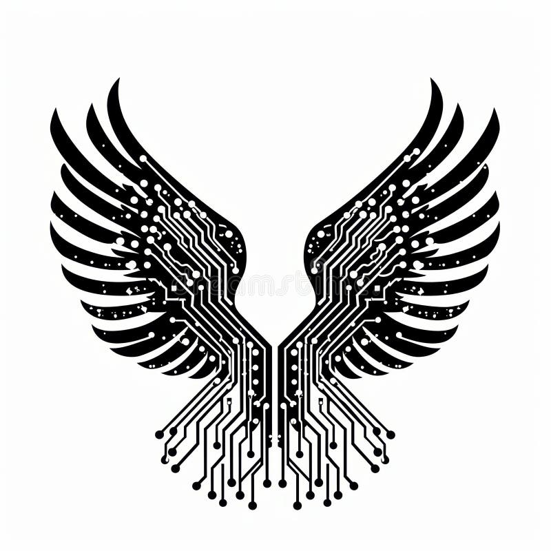 Tech Angel Logo on White Background Generative AI Stock Illustration ...