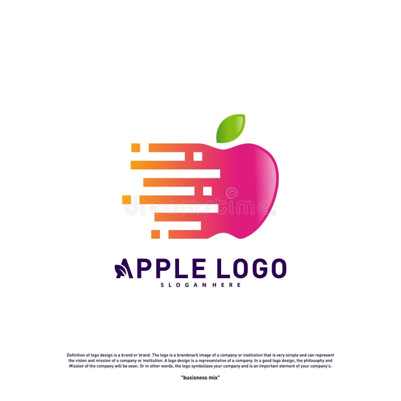 Set of Tech Apple Logo Concept. Fast Apple Creative Technology Logo ...